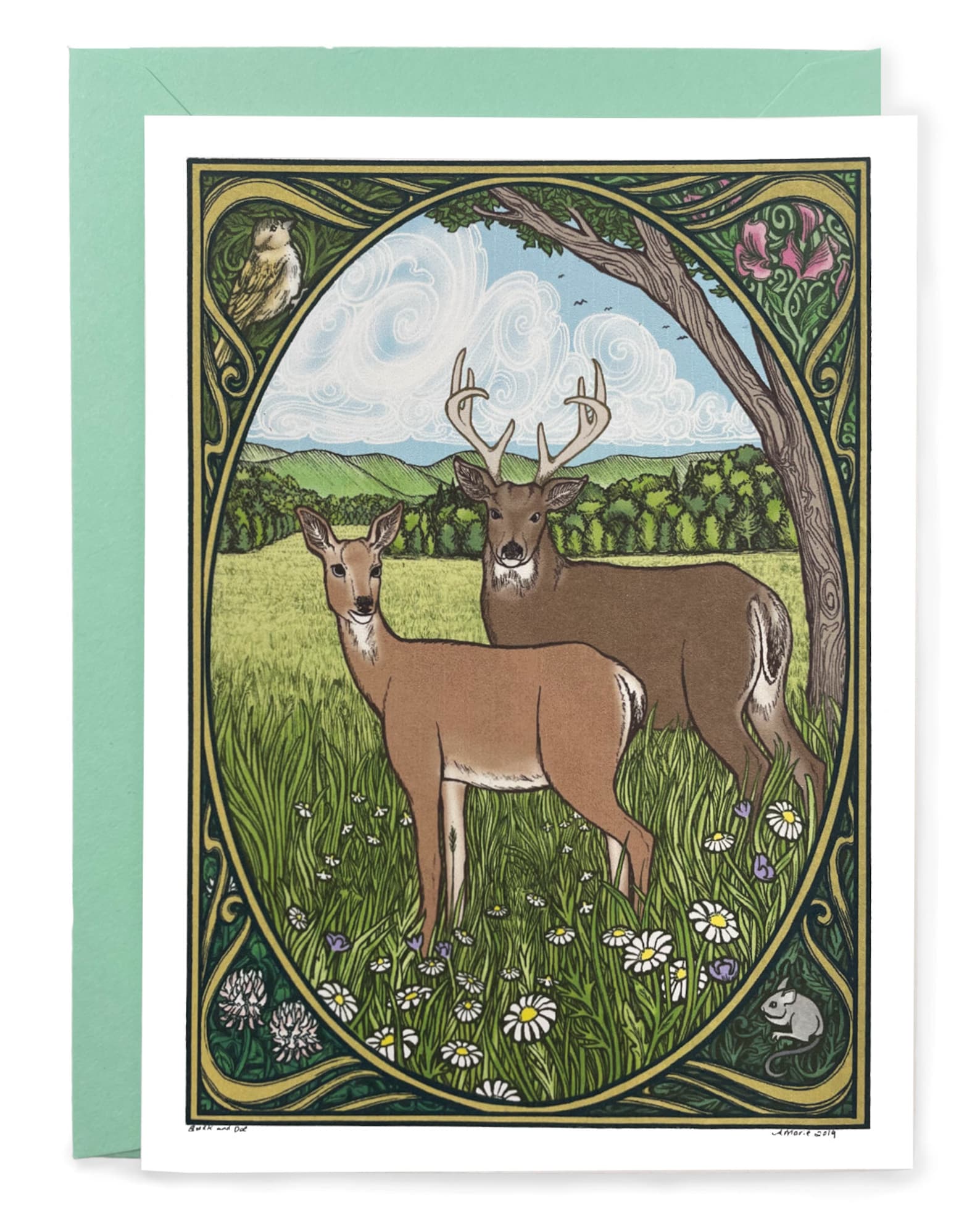 Woodland Animal Card Variety Pack 4 Digitally Printed Cards - Etsy