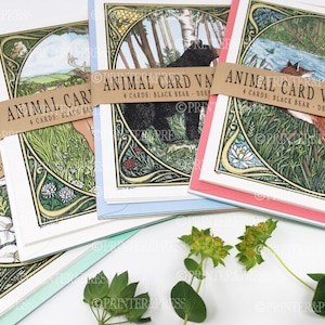 Woodland Animal Card Variety Pack - 4 Digitally Printed Cards W/ Fun ...