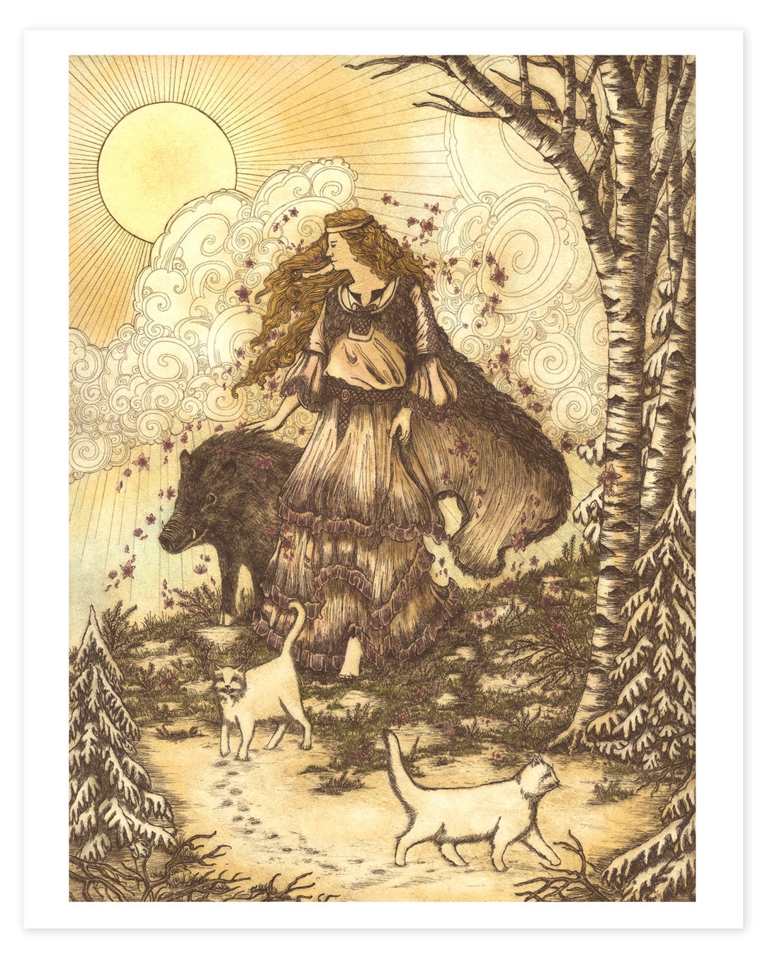 Freya Brings Spring - Limited Edition Archival Art Print in Various ...