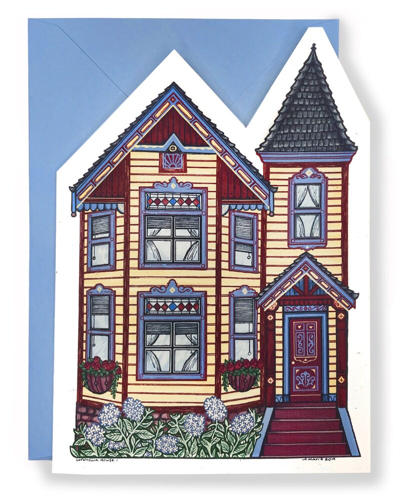 Colorful House Card Variety Pack 4 Digitally Printed Cards - Etsy