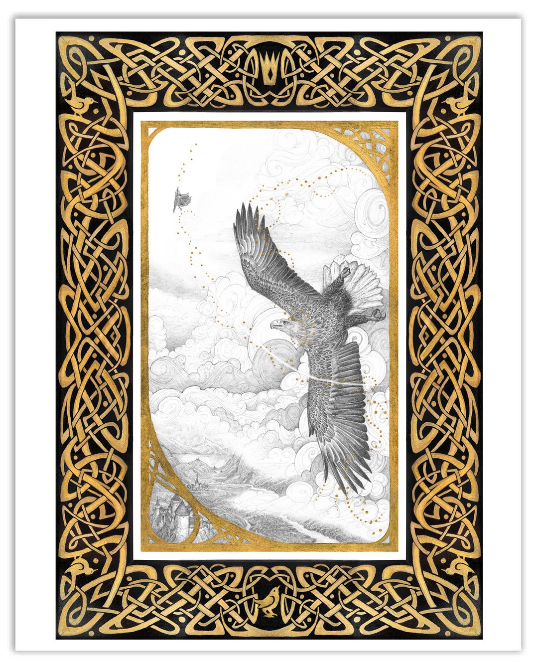 The King of All Birds 11x14 Black and White Reproduction of Original ...