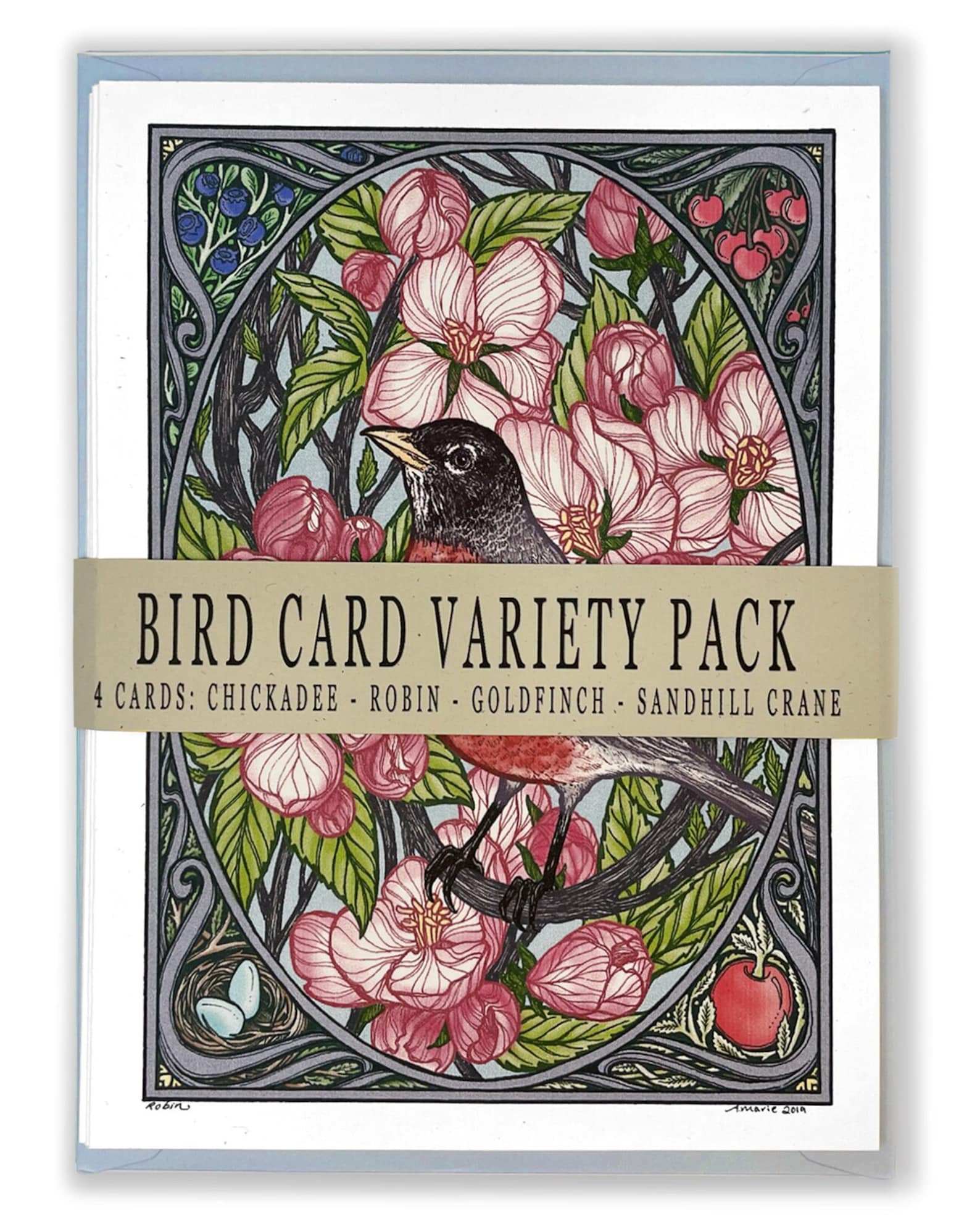 Bird Card Variety Pack - 4 Digitally Printed Cards W/ Fun Envelopes ...