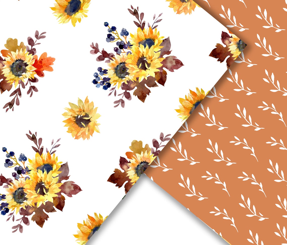 Fall Digital Paper Set Printable Pumpkins Patterns - Etsy