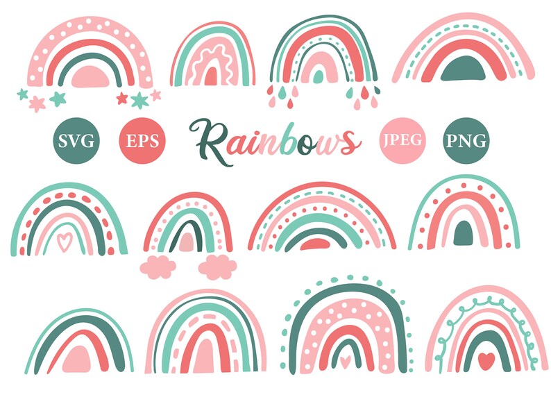 Rainbow SVG Rainbow Clipart Rainbow Digital Rainbow Vector - Etsy