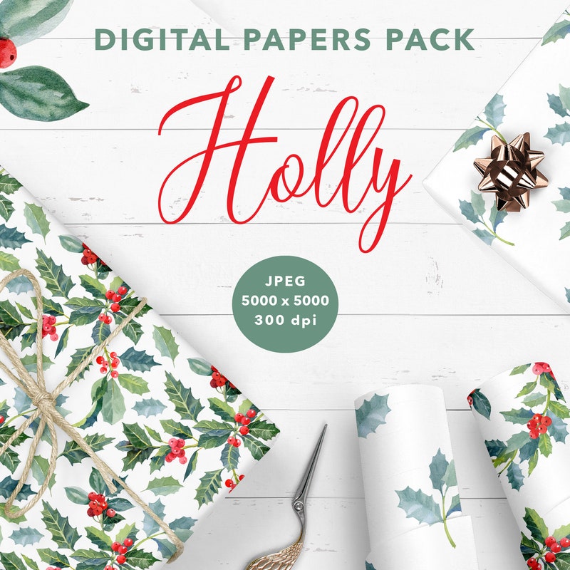 Watercolor Christmas Digital Paper - Etsy