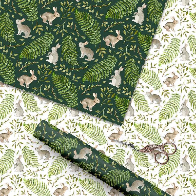 Spring Bunnies Digital Paper Set. Easter Bunny Layout. 5 Seamless ...