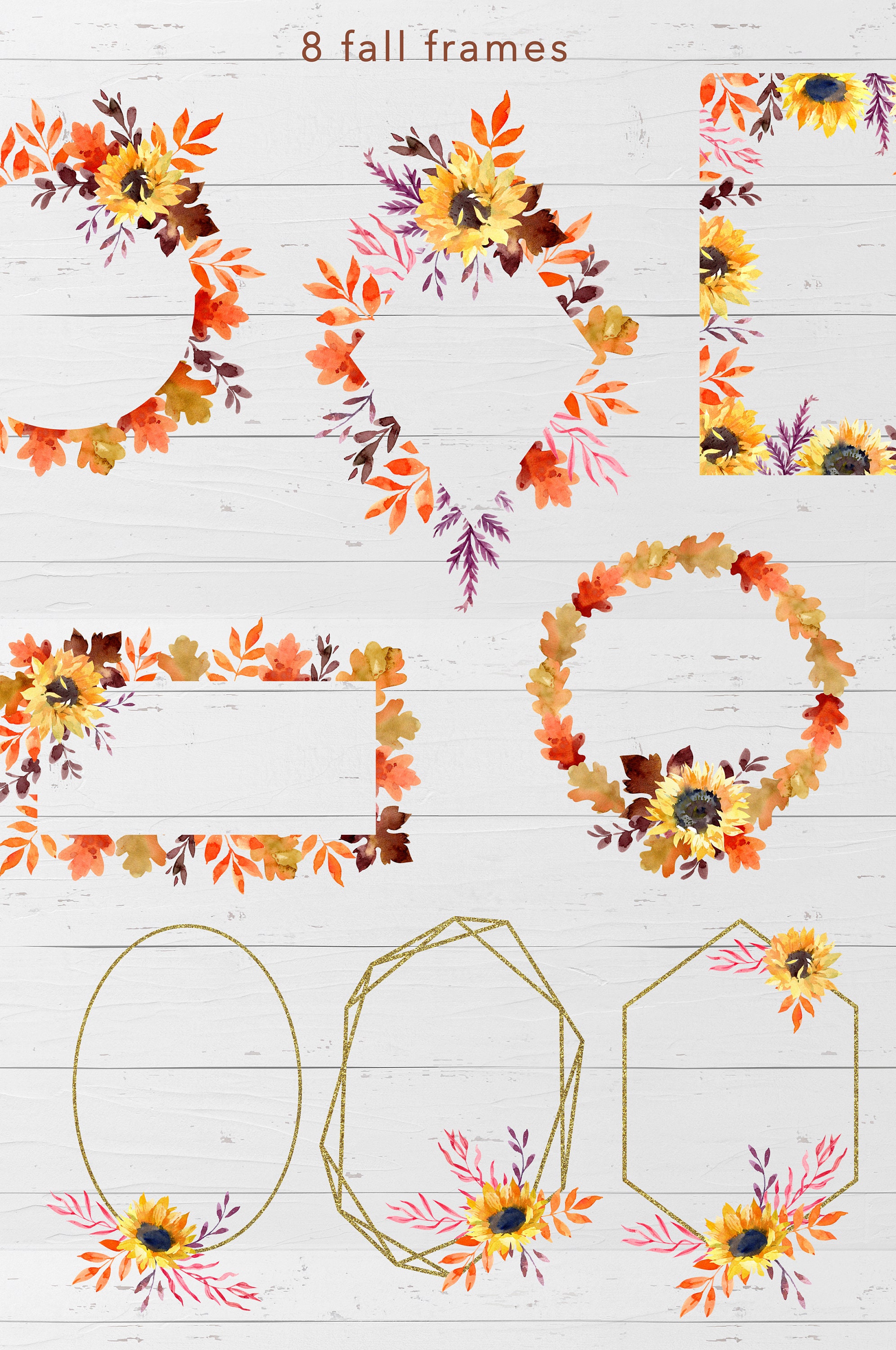 AUTUMN COLLECTION. Digital Pumpkins Clipart. Fall Leaves and Branches ...