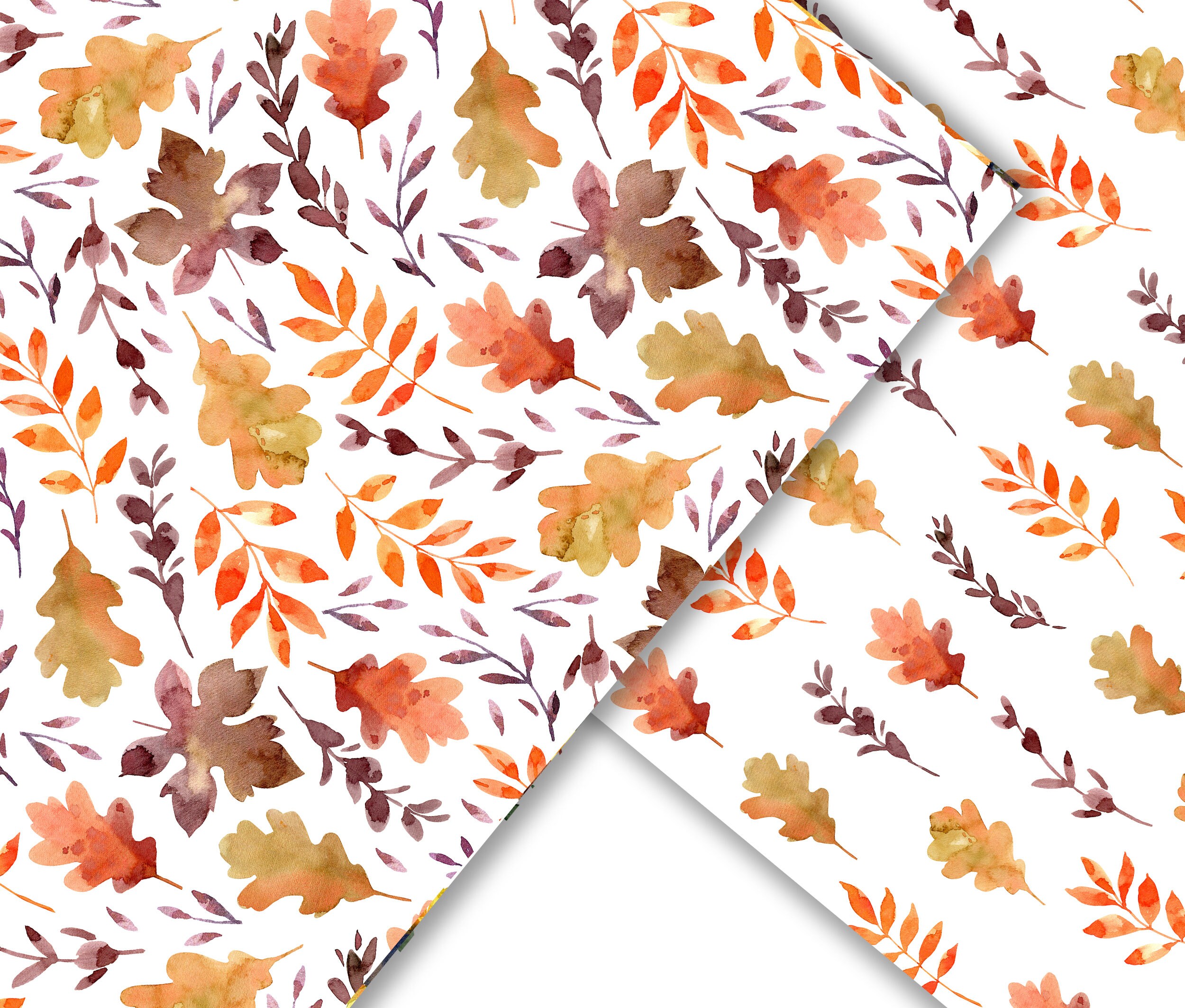Fall Digital Paper Set Printable Pumpkins Patterns - Etsy
