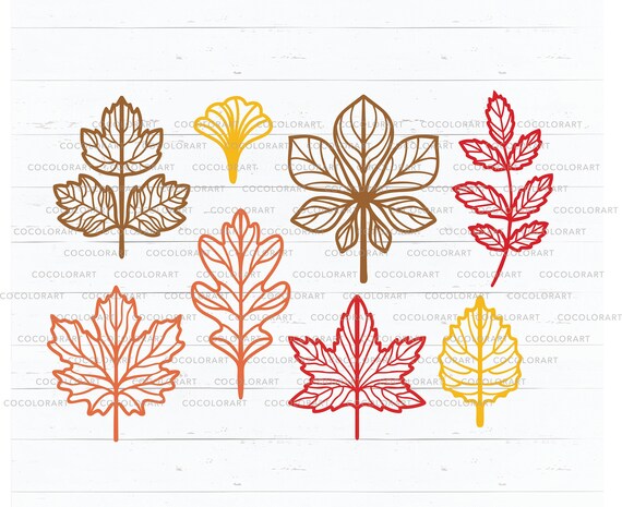 Fall Leaves Svg Fall Svg Autumn Svg Bundle Clipart DXF - Etsy