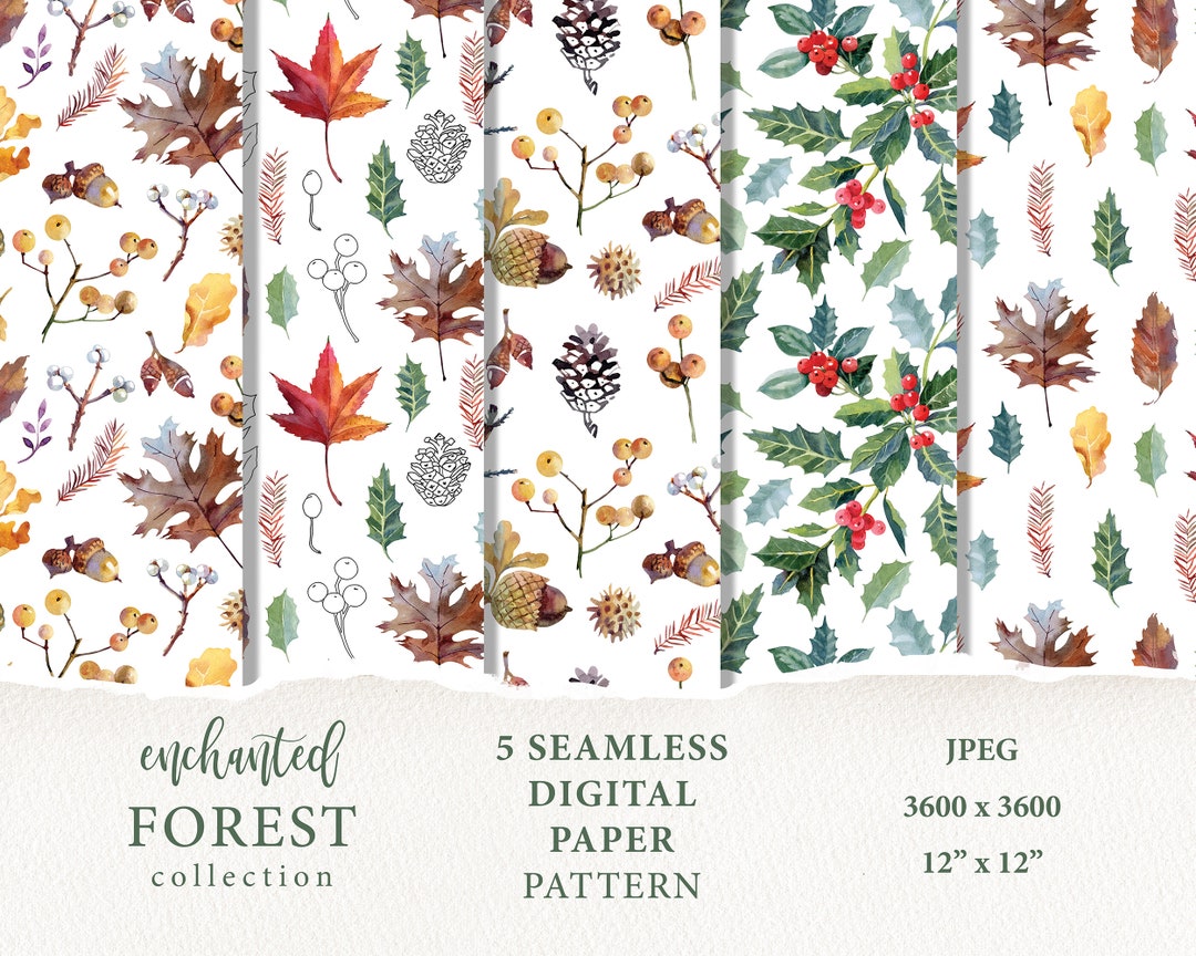 Floral Digital Paper - Watercolor Scrapbook Papers - Seamless Patterns ...