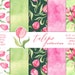 Spring Digital Paper Set. Floral JPEG. Tulips Seamless Pattern ...