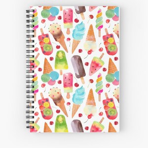 Summer Watercolor Ice Cream Digital Paper Seamless Patterns Set ...