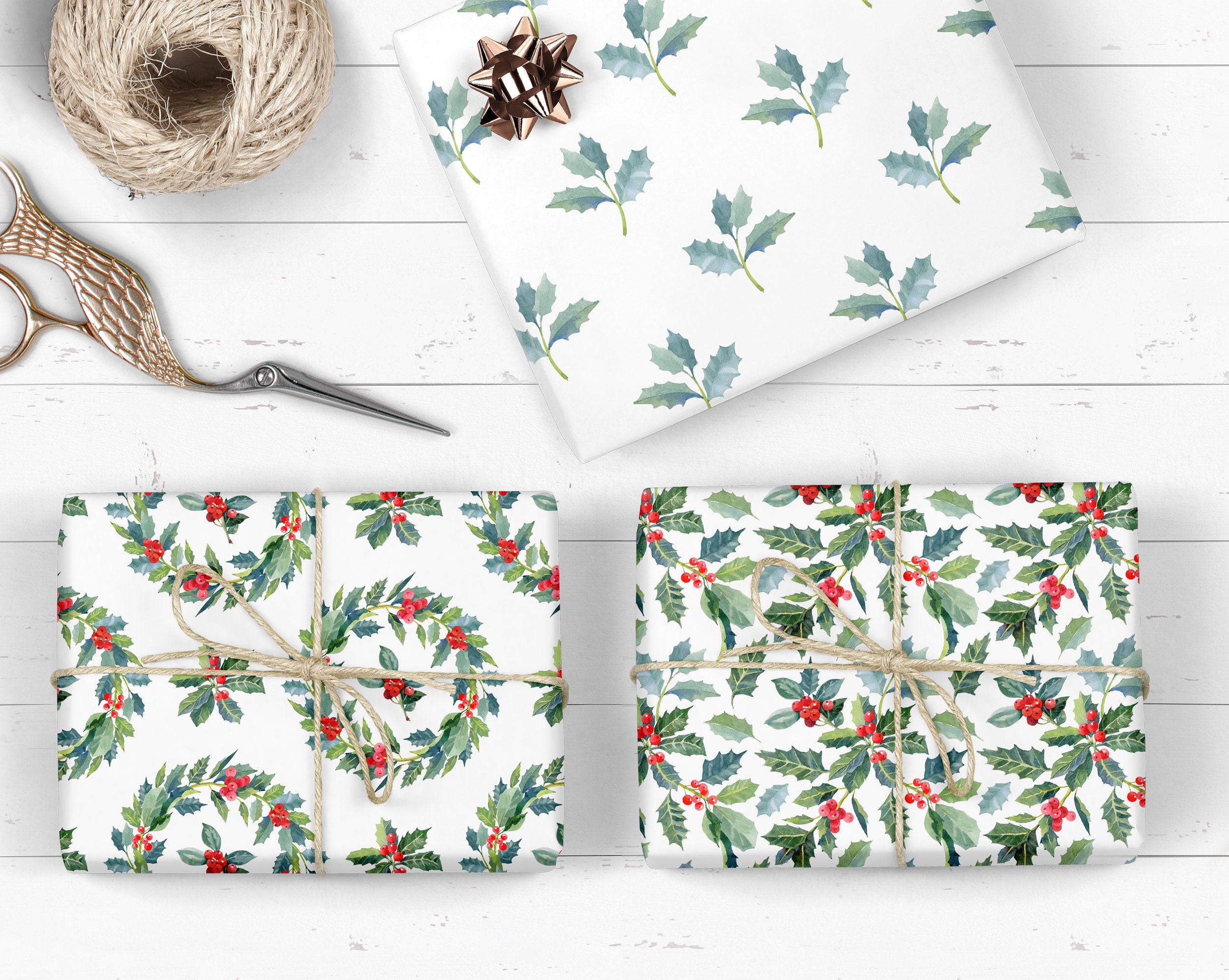 Winter Watercolor Christmas Digital Paper Seamless Patterns - Etsy