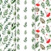 Forest Watercolor Digital Paper Seamless Patterns Set Leaf Leaves ...