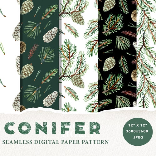 Christmas Watercolor Digital Paper Set. 5 Winter Seamless - Etsy