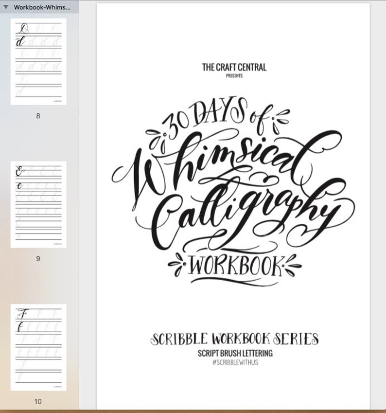 Printable Whimsical Calligraphy Workbook Brush Lettering - Etsy