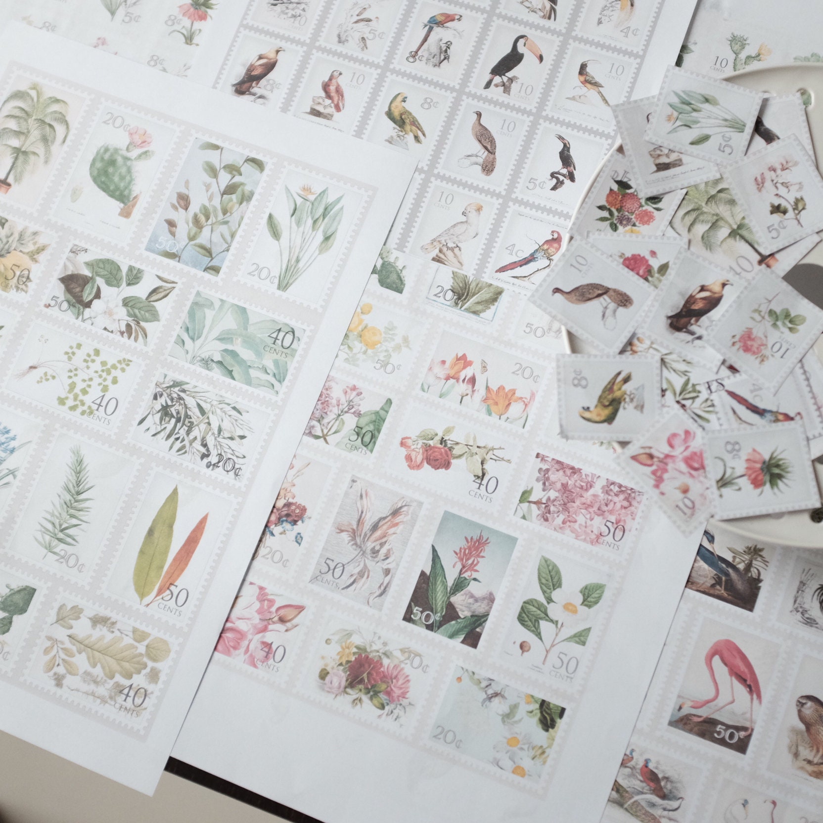 Vintage Faux Printable Stamps Collection Journaling Junk - Etsy