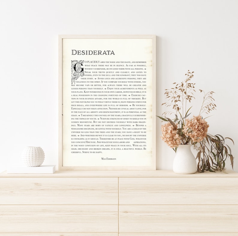Desiderata Downloadable Digital Wall Art Print Old Style - Etsy