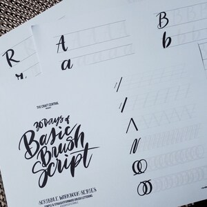 Basic Brush Script Calligraphy Printable Workbook Brush Lettering ...