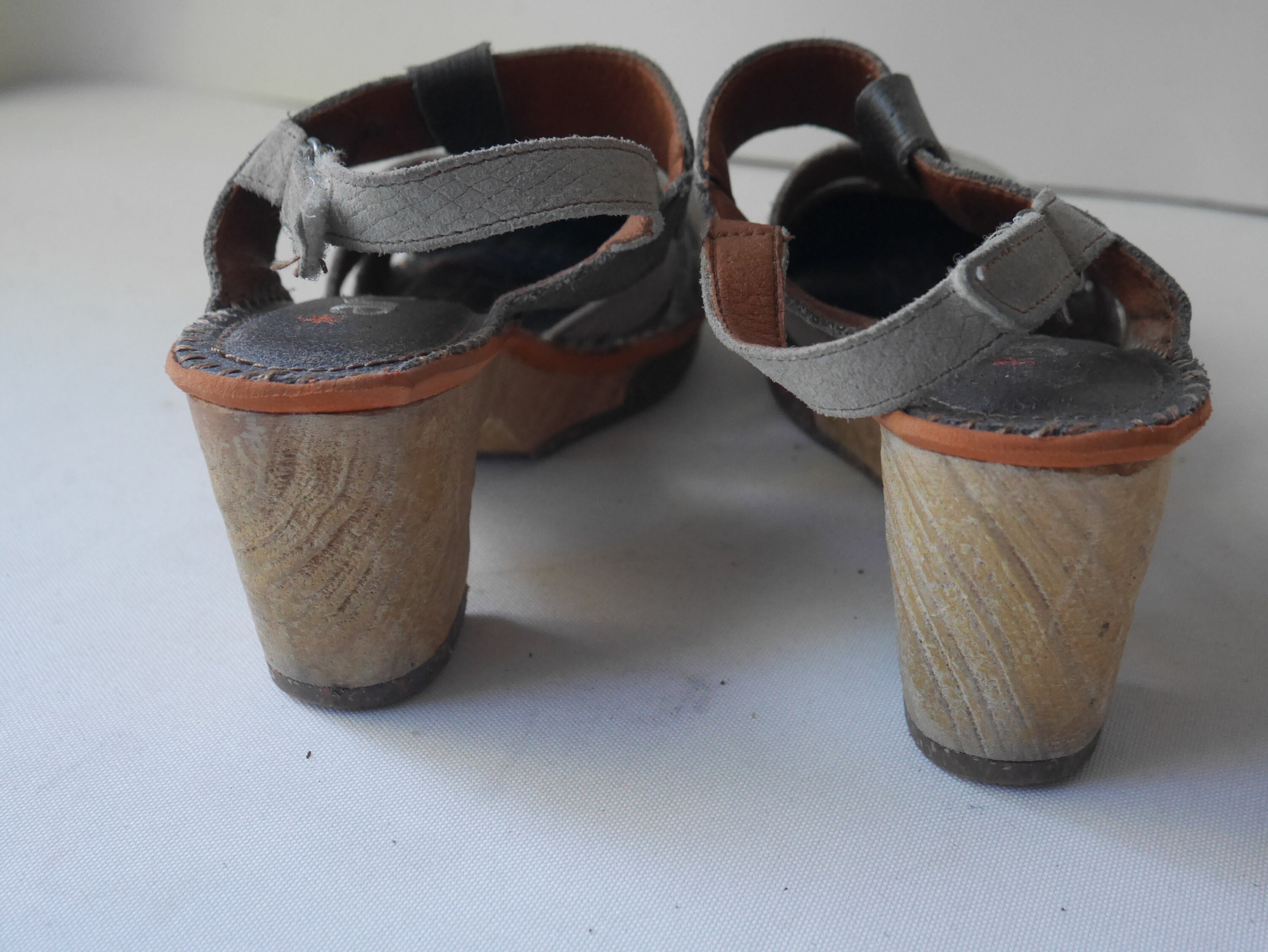 Leather Wooden Clogs Sandals the Art Company Clogs Rubber Platform ...