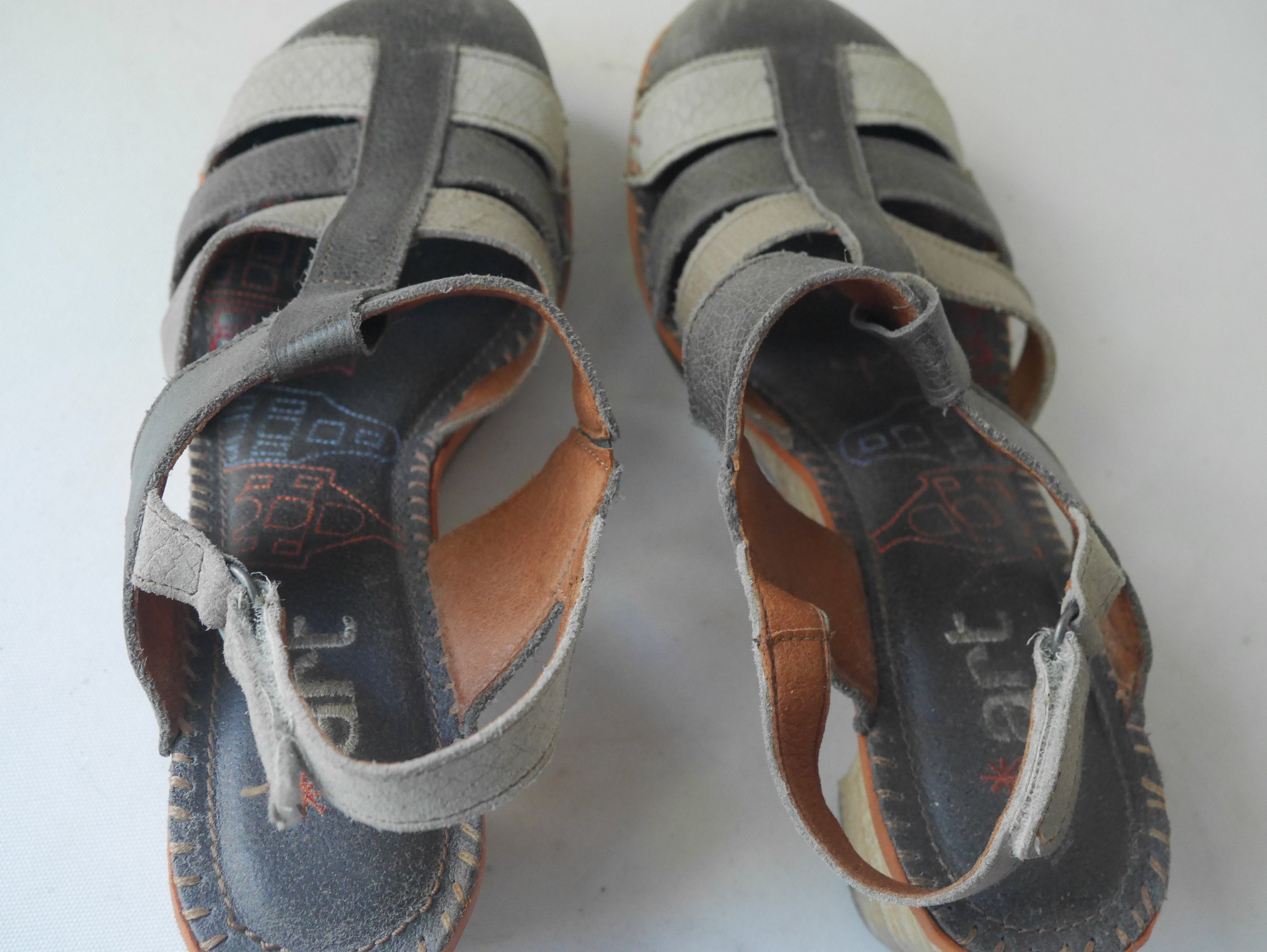 Leather Wooden Clogs Sandals the Art Company Clogs Rubber Platform ...