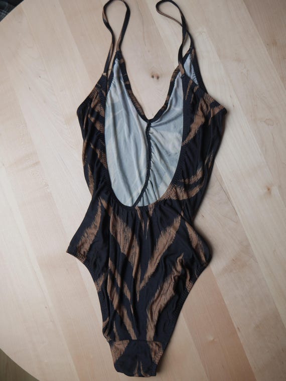 Vintage French Swimsuit 80s One piece Bathing suit Lo… - Gem