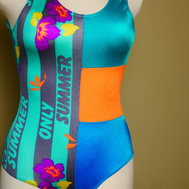 Vintage SPORT Swimsuit 1980s Bikini Onepiece Bathing Suit Low | Etsy