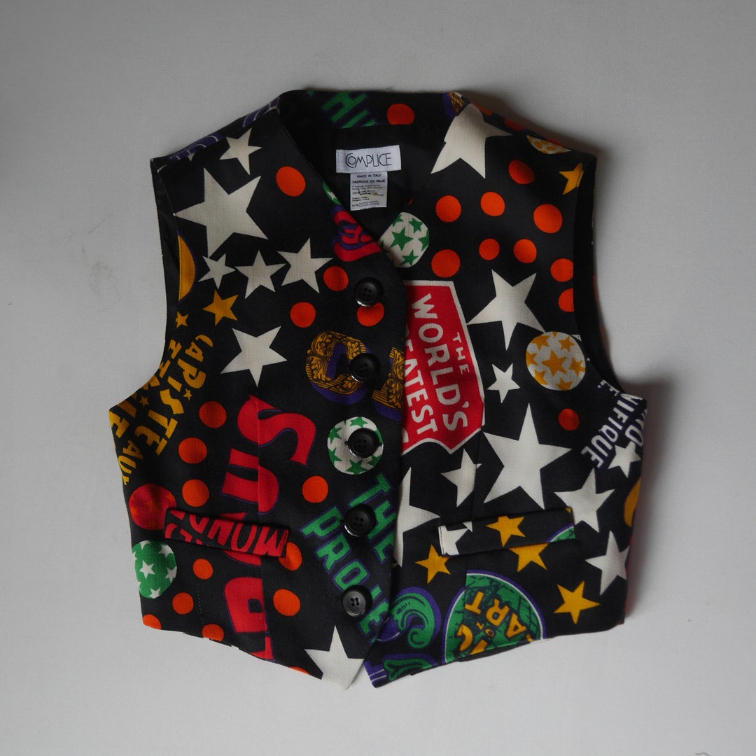Bold Printed Vest Circus VEST Fancy Magician Waistcoat Vest SMALL - Etsy