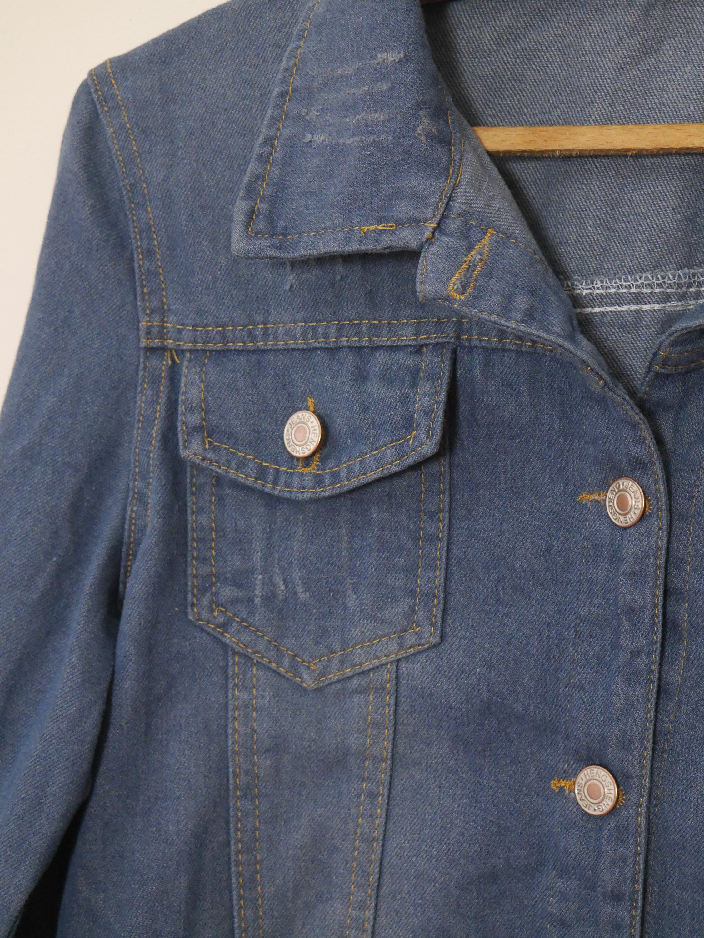 DENIM jacket 90s does 70s Indigo dye Jeans women's jacket | Etsy