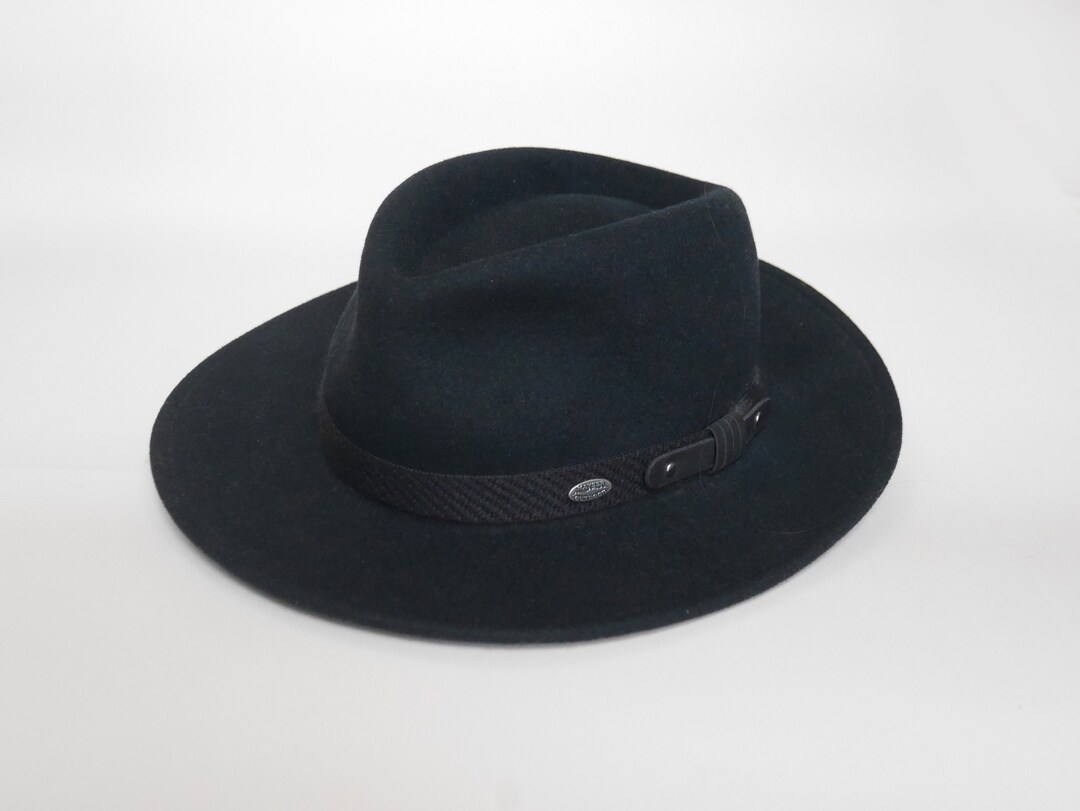 Black Mayser Hat Tracking Fedora Hat Black Felt Western Hat 60 - Etsy