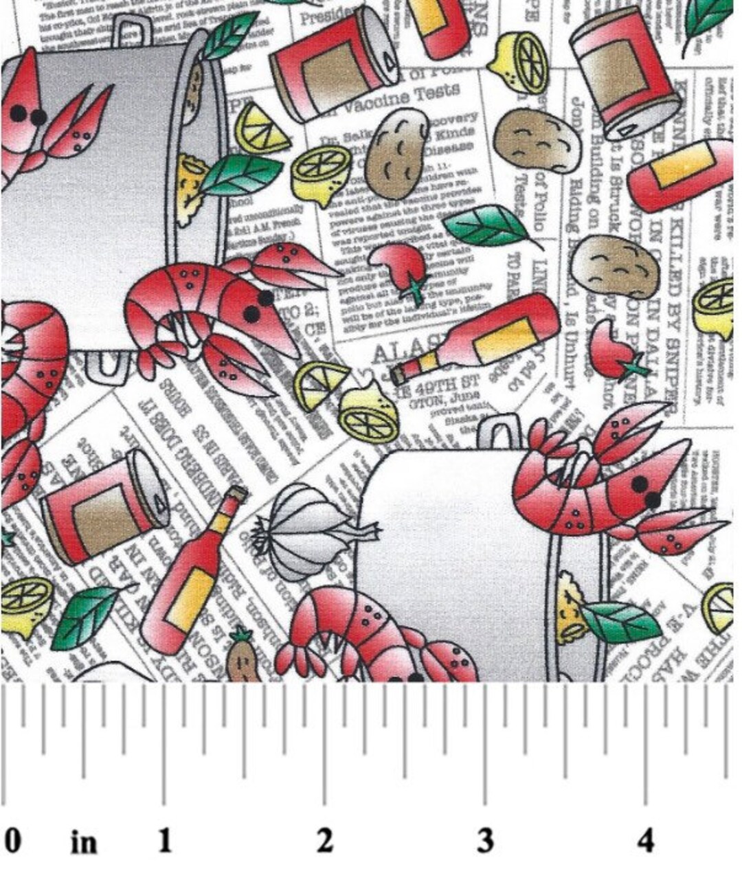Crawfish Boil Cotton Fabric by Fabric Finders, Crawfish Cotton Fabric ...