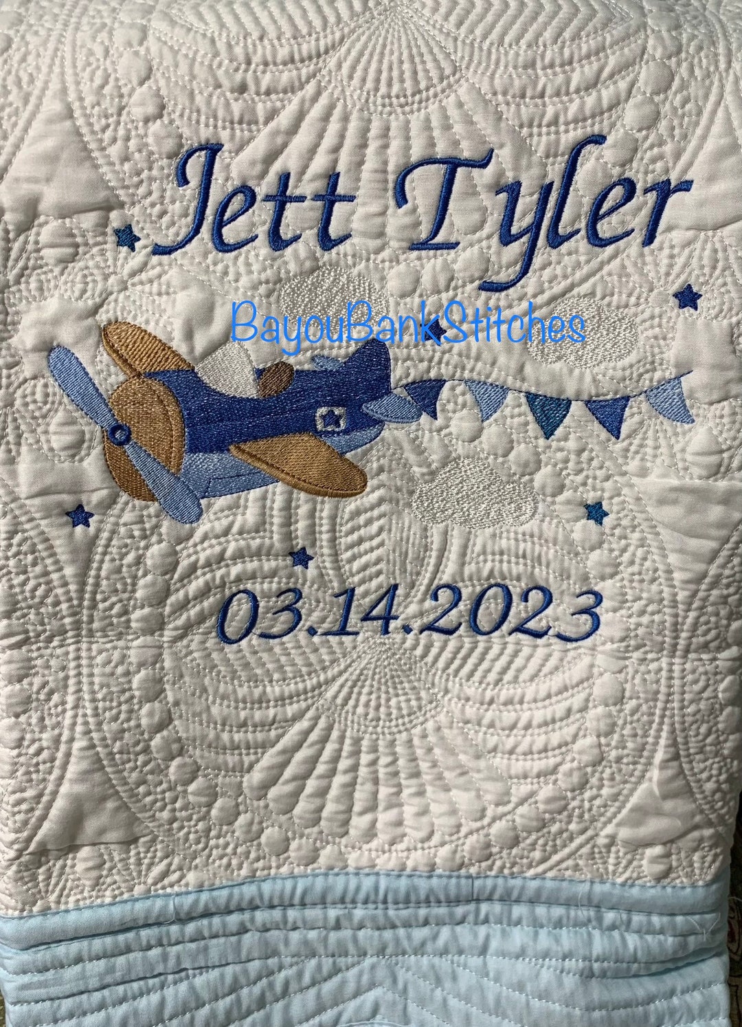 Baby Quilt, Airplane Quilt, Personalized Quilt, Unisex Gift ...