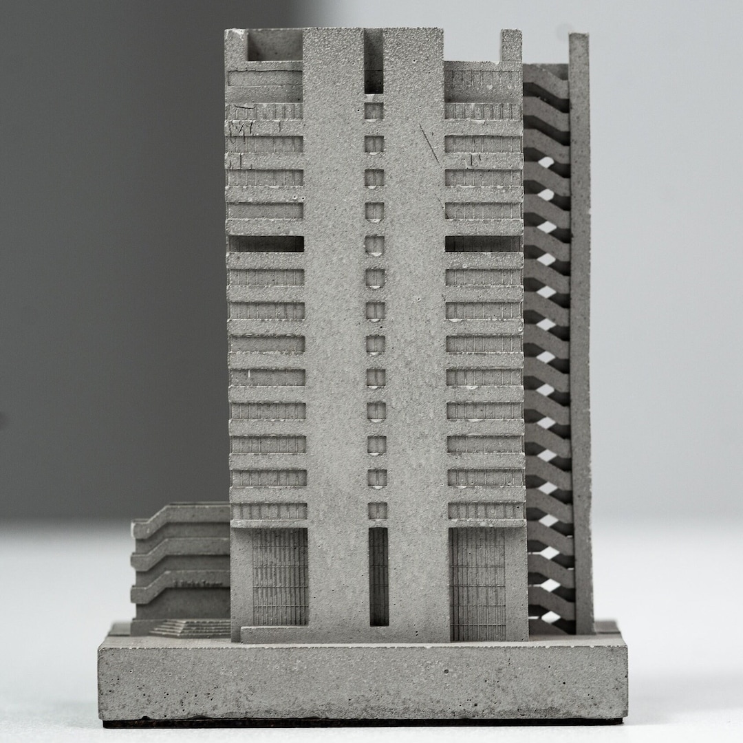 Barbican YMCA - Miniature Concrete Architecture Model: MINI 046 - Etsy