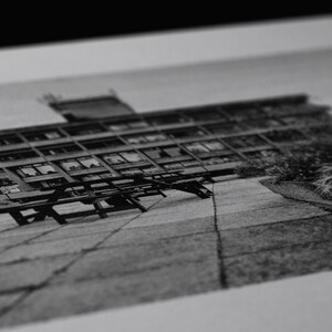 UEA Library Architecture Print, A3 Black & White Risograph Print ...