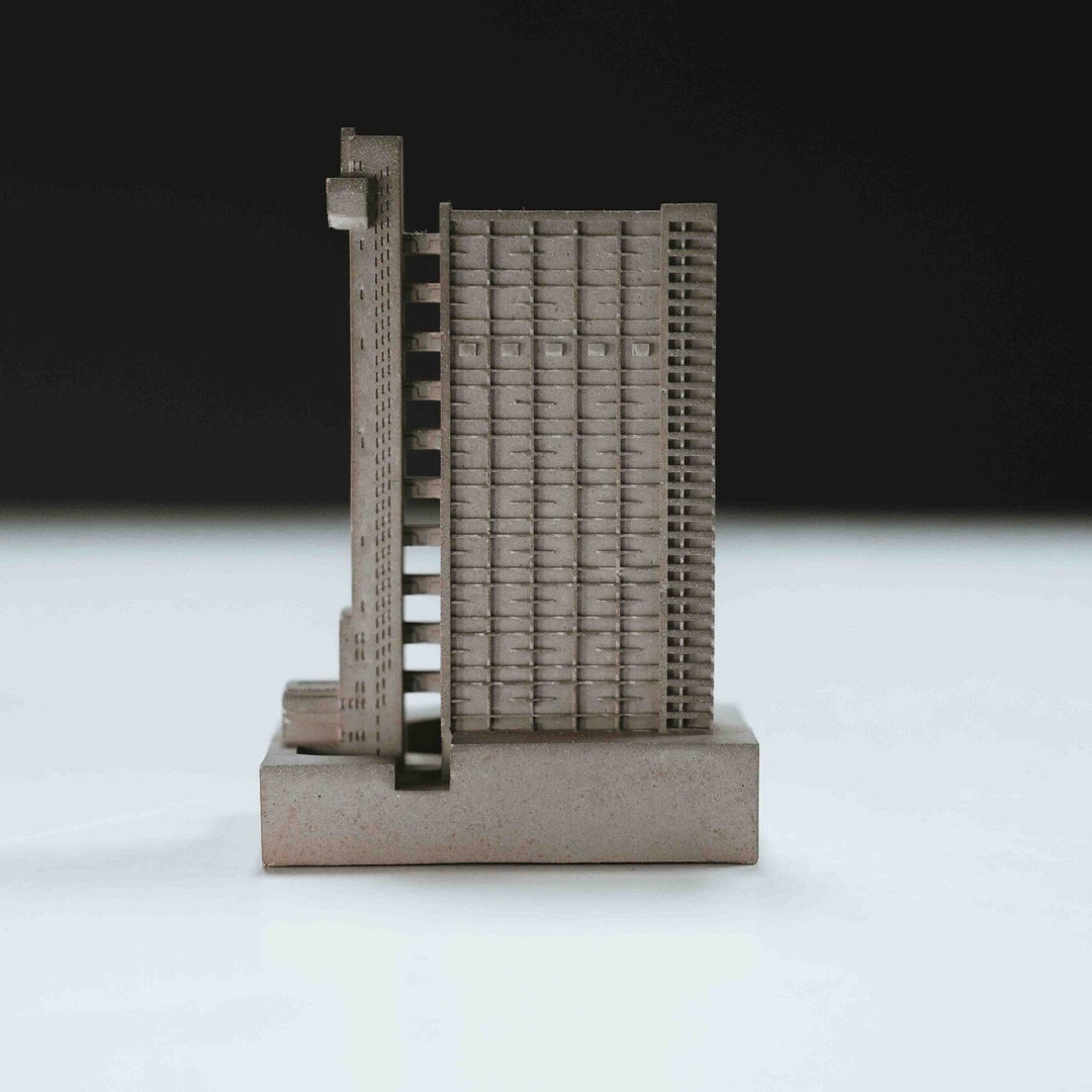 Trellick Tower - Miniature Concrete Architecture Model: Mini 017 - Etsy