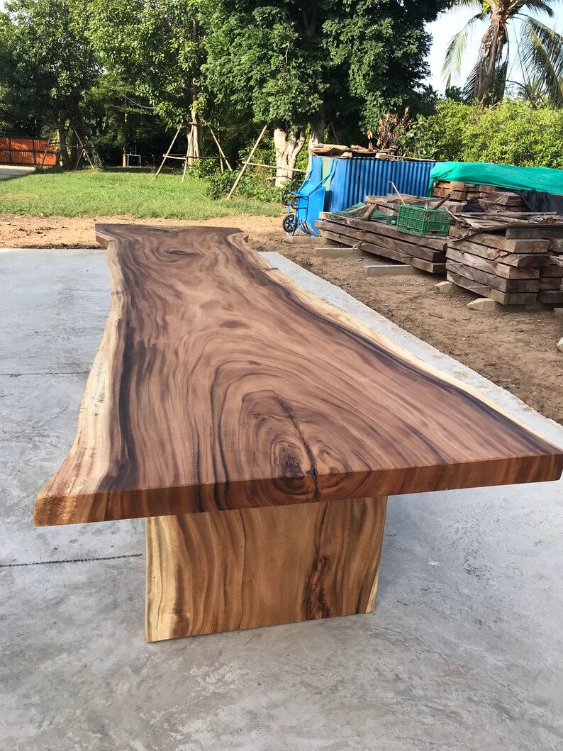 Live Edge Dining Table Acacia Wood Solid Slab Length C11 Long | Etsy