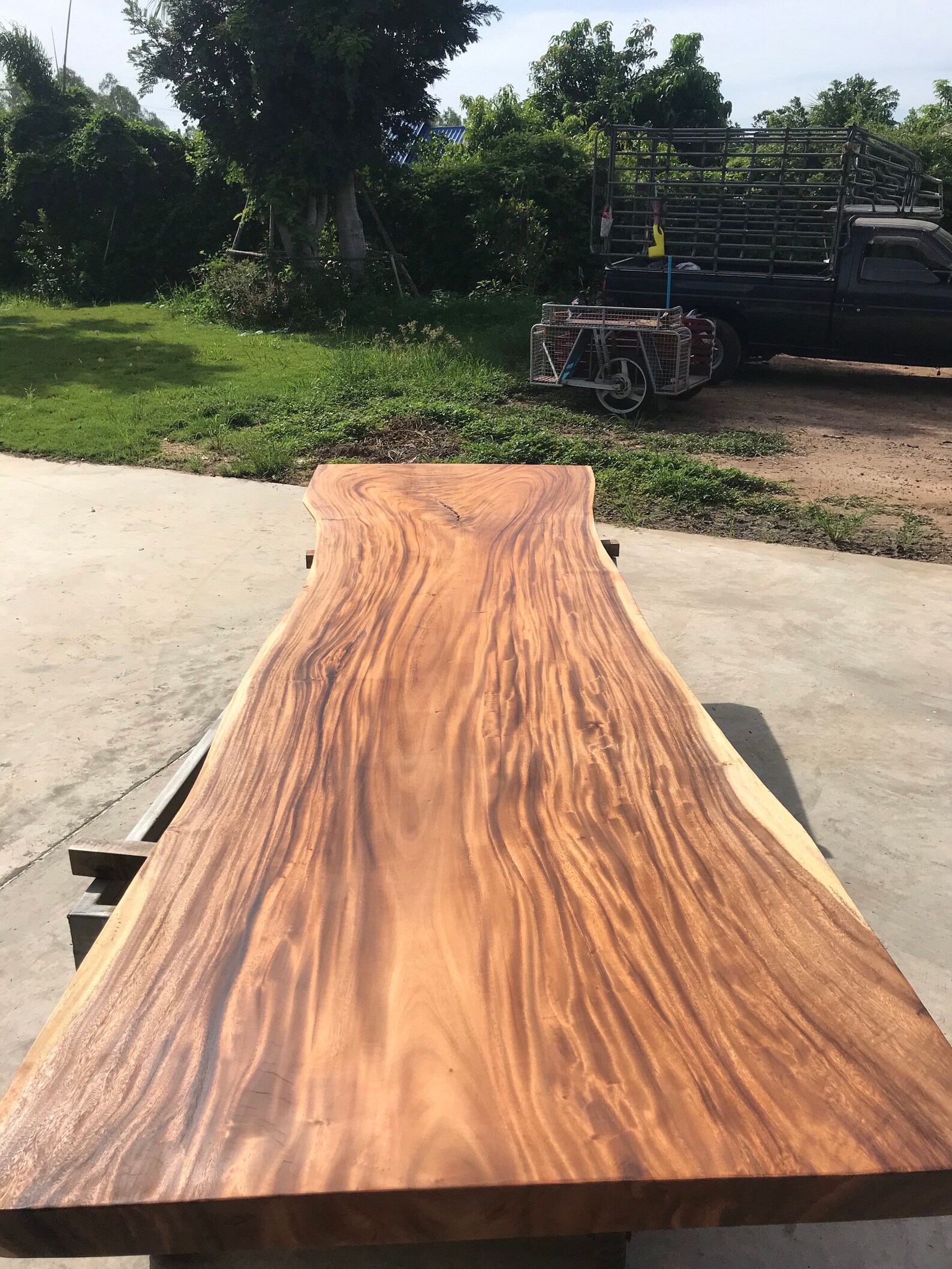 Live Edge Dining Table Acacia Wood Solid Slab Length C11 Long | Etsy