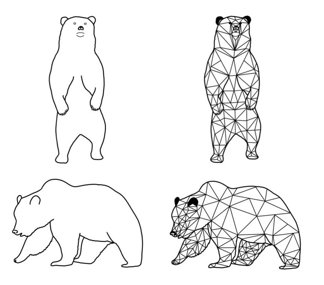 Bear- Geometric Wildlife - Digital Download - Etsy