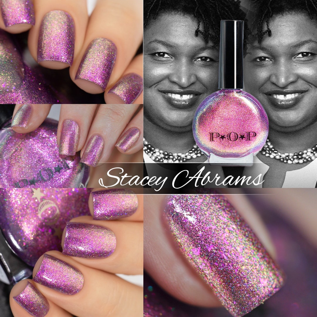 P•O•P Stacey Abrams Women Done Wrong Pink Fuchsia Purple Glitter Flake ...