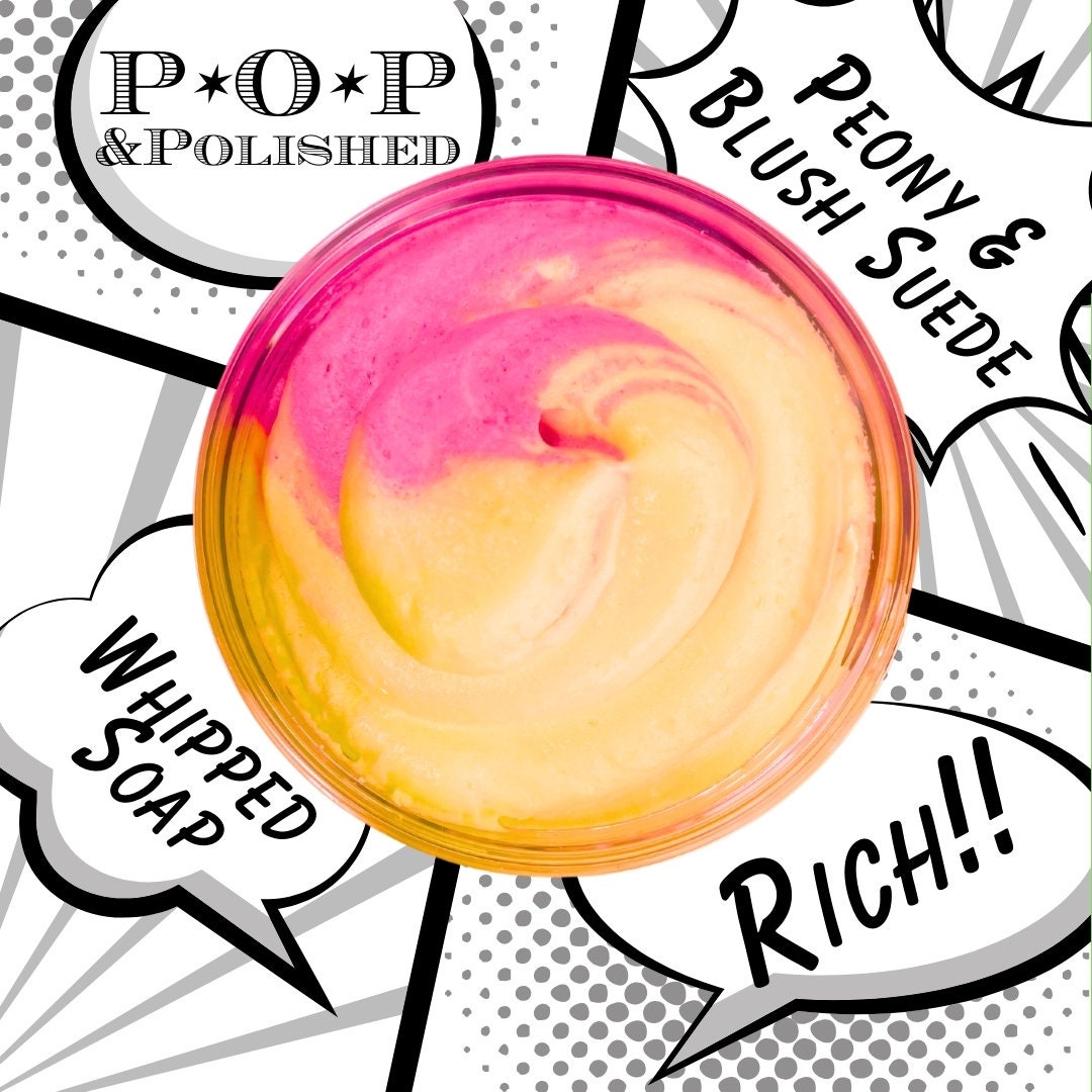 POP Peony & Blush Suede Whipped Soap Moisturizing and Nourishing Shave ...