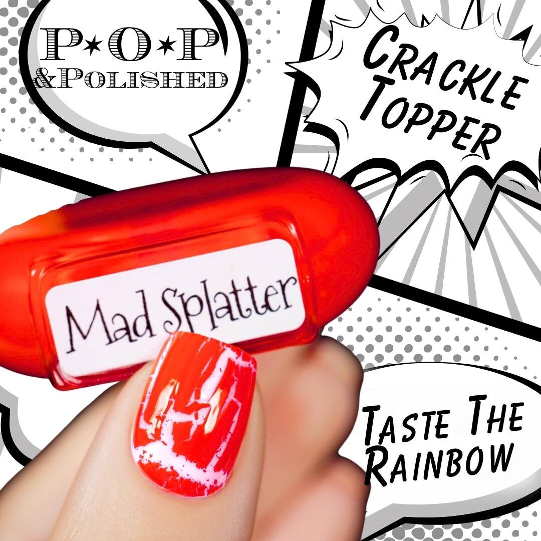 POP Mad Splatter Crackle Neon Red Cream Nail Polish - Etsy