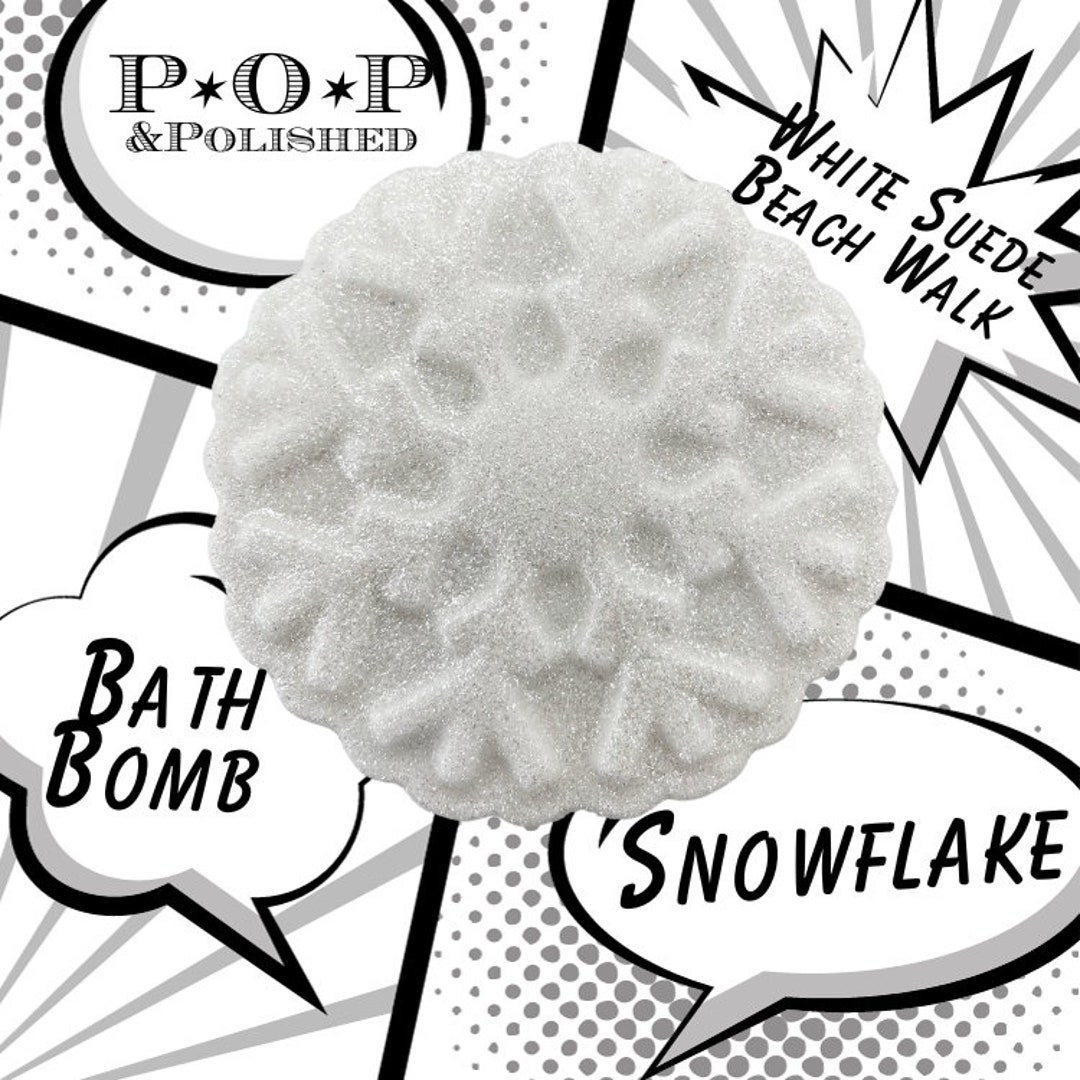 POP Snow Flake Bath Bomb White Suede or Beach Walk - Etsy