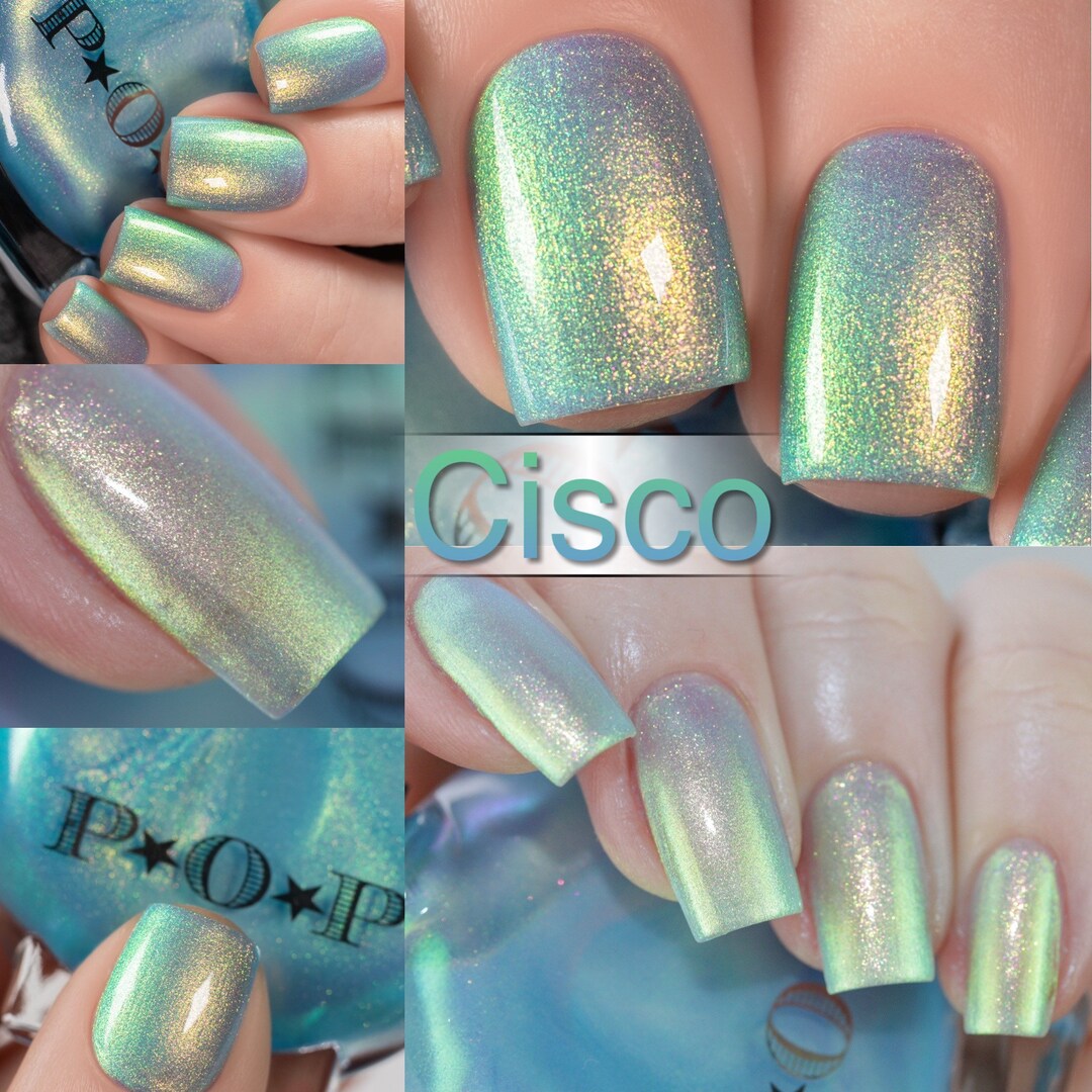P•O•P Polish Cisco Neon Mylar Slick Blue Green Grey Aqua Pink Purple ...