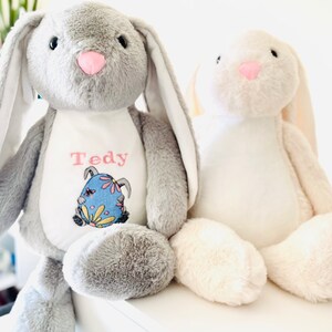 Personalised Rabbit Embroidered Baby Cubbie, Girl Boy Name Soft Plush ...