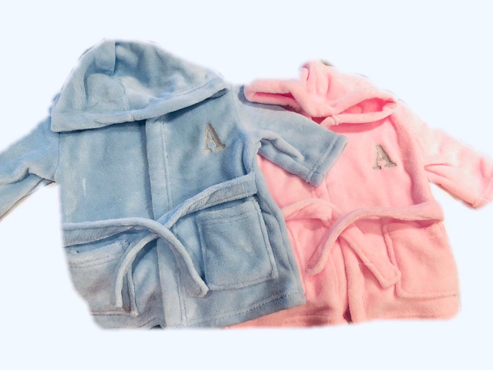 Personalized Baby Fleece Robe, Embroidered Name & Crown - Etsy