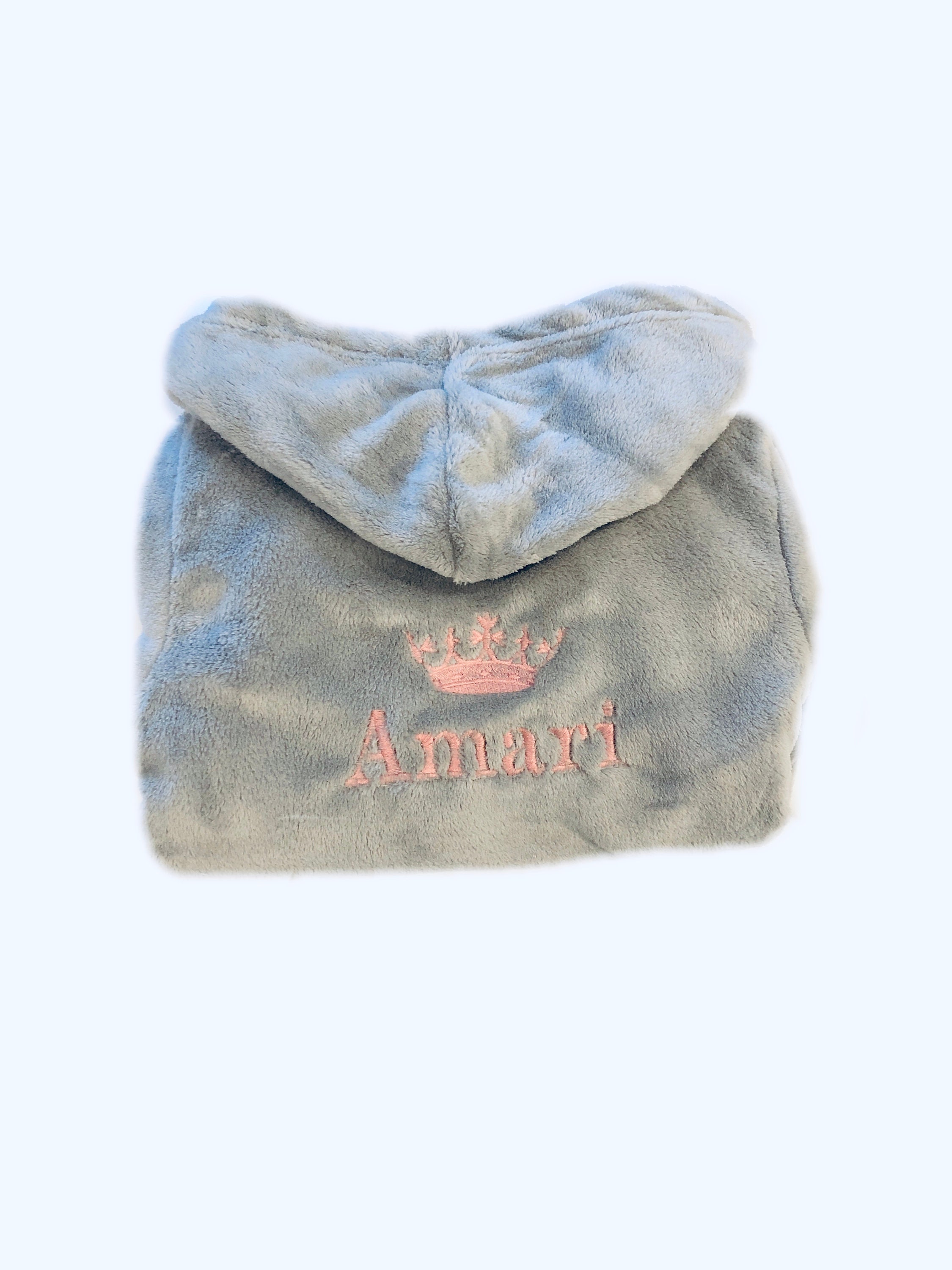Personalized Baby Fleece Robe, Embroidered Name & Crown - Etsy