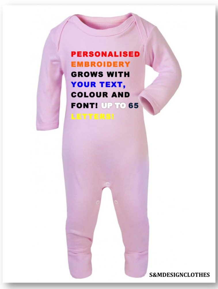 Personalized Your Text Name Babygrow Baby Girl Clothes | Etsy