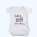 Personalized Hello World Baby Grow, Embroidered Cotton Bodysuit - Etsy UK