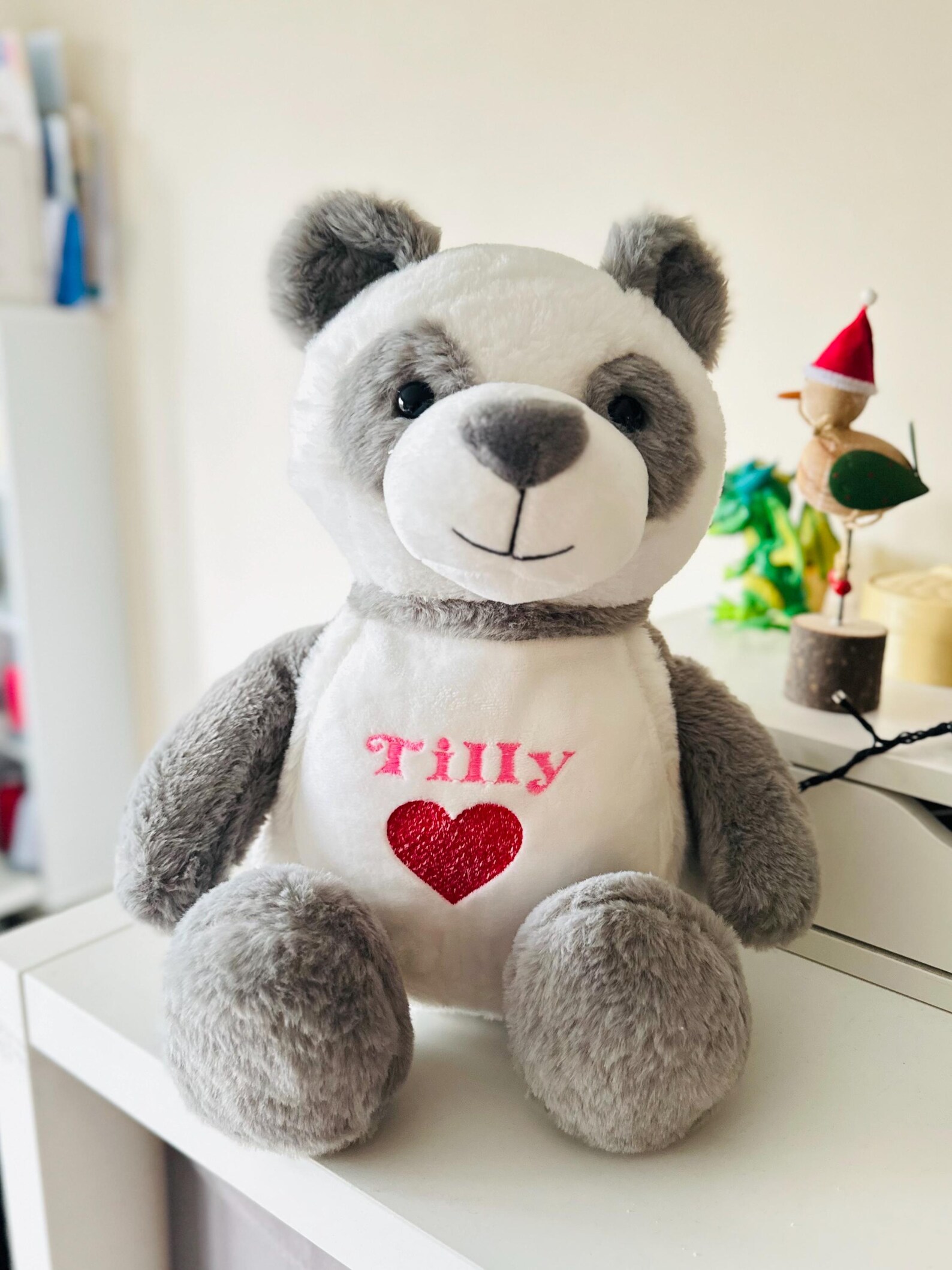 Personalised Embroidered Panda Cubbies – Custom Name Plush Baby/kids ...