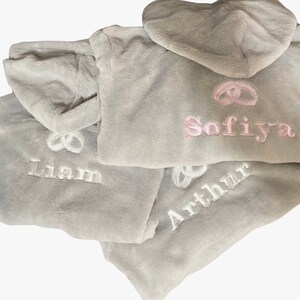 Personalised Baby Dressing Flower Girl/boy Gown, Bath Robe Embroidered ...